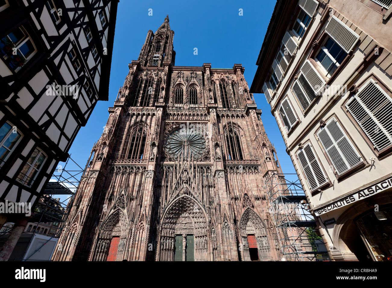 Gothic church façade, Strasbourg Cathedral or Notre Dame Cathedral ...