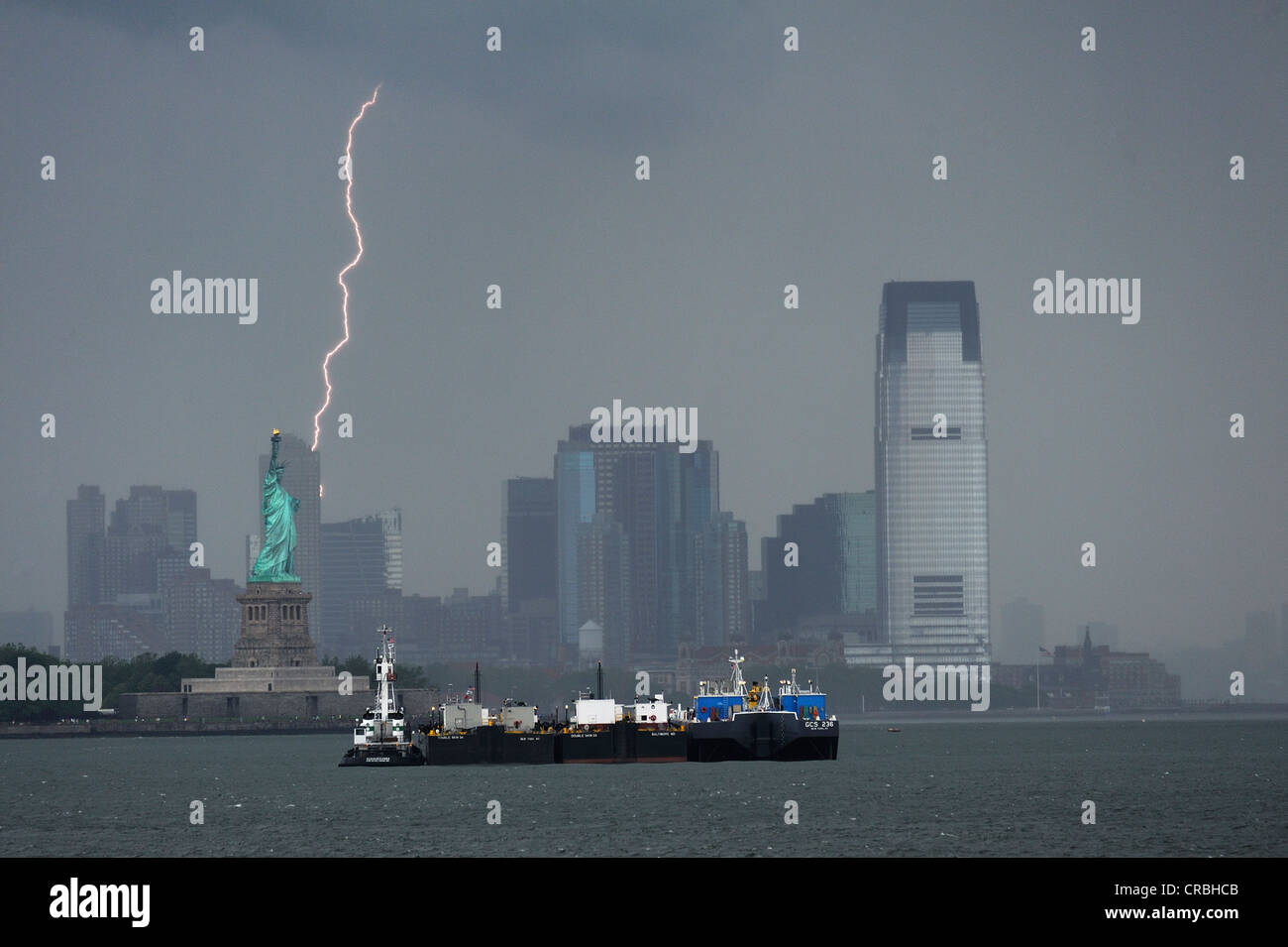 Statue Of Liberty Being Struck By Lightning