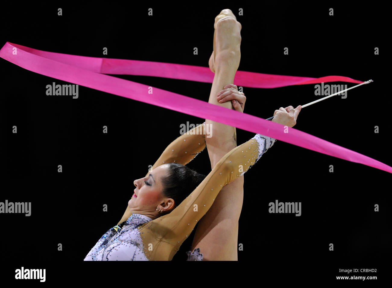 Aliya Garayeva, AZE, with ribbon, rhythmic gymnastics, Grand Prix ...