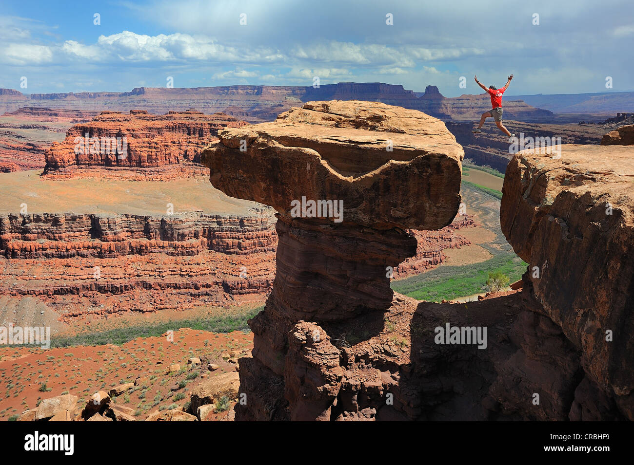 Jumping at the White Rim, Colorado River, Utah, USA Stock Photo - Alamy