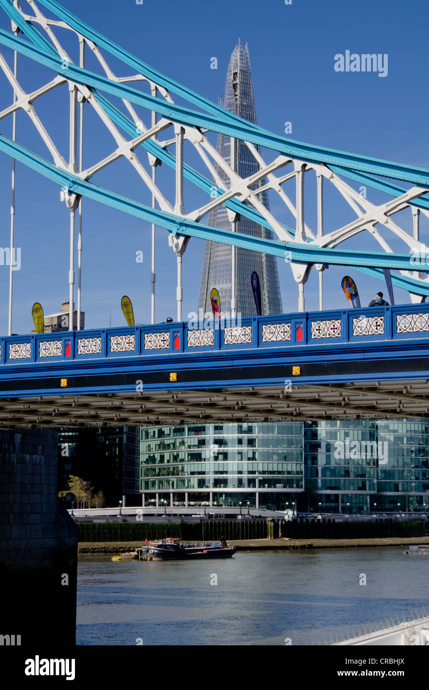 UK, England, London, Shard with Tower Bridge Stock Photo - Alamy