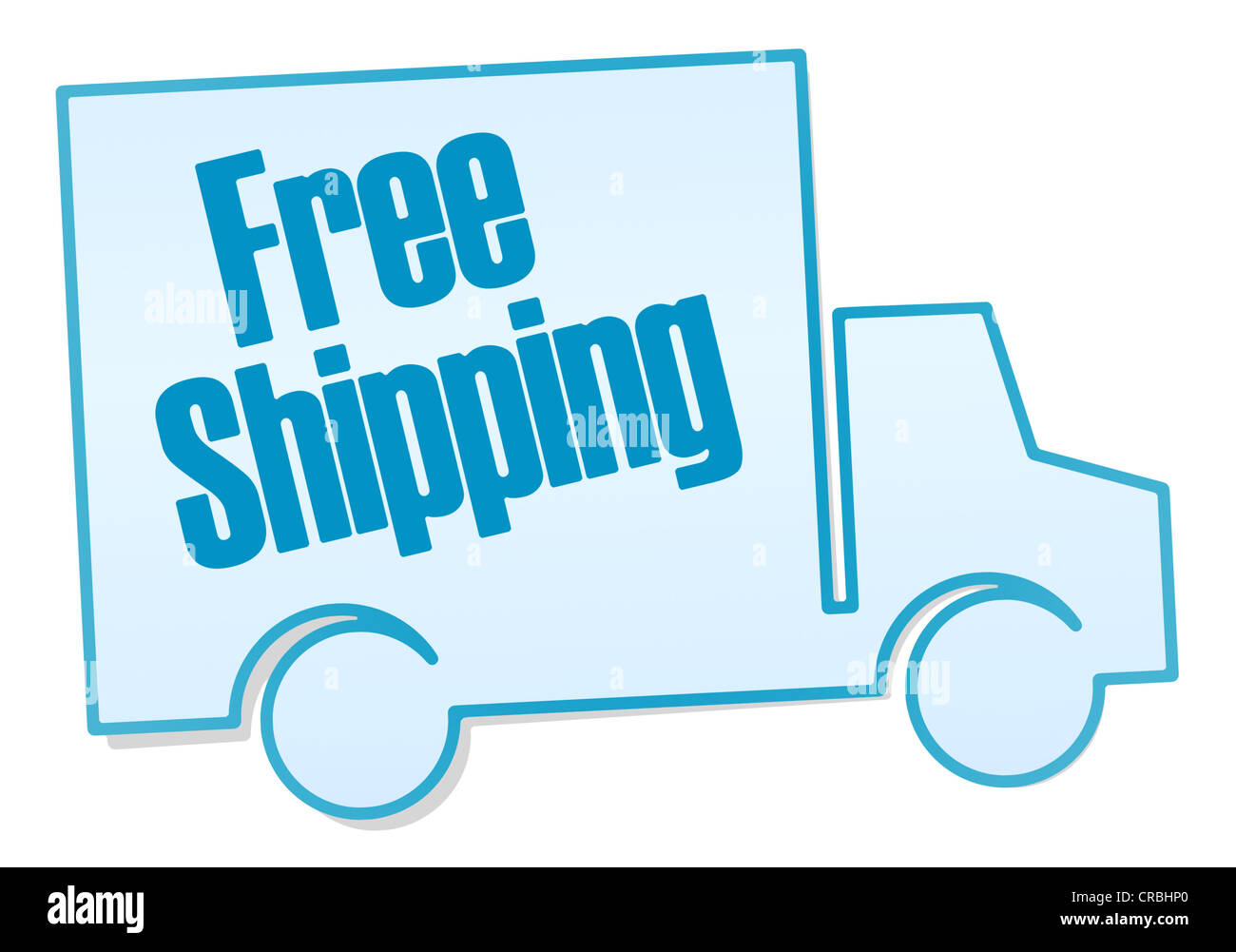 Free shipping sticker - isolated on white background Stock Photo - Alamy