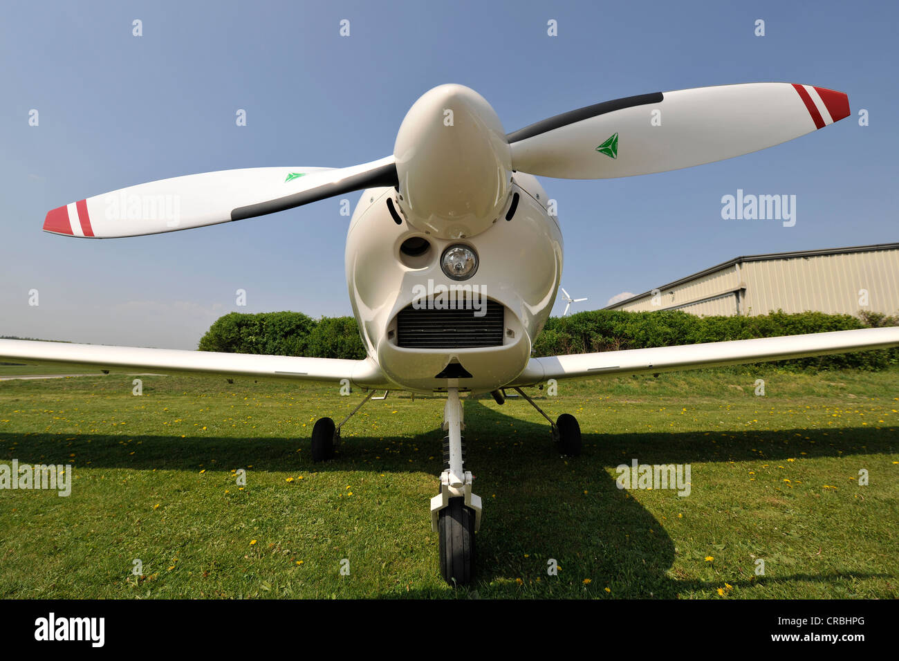Light propeller plane D-ESOA A210 Aquila AT01, Airport Hahnweide ...