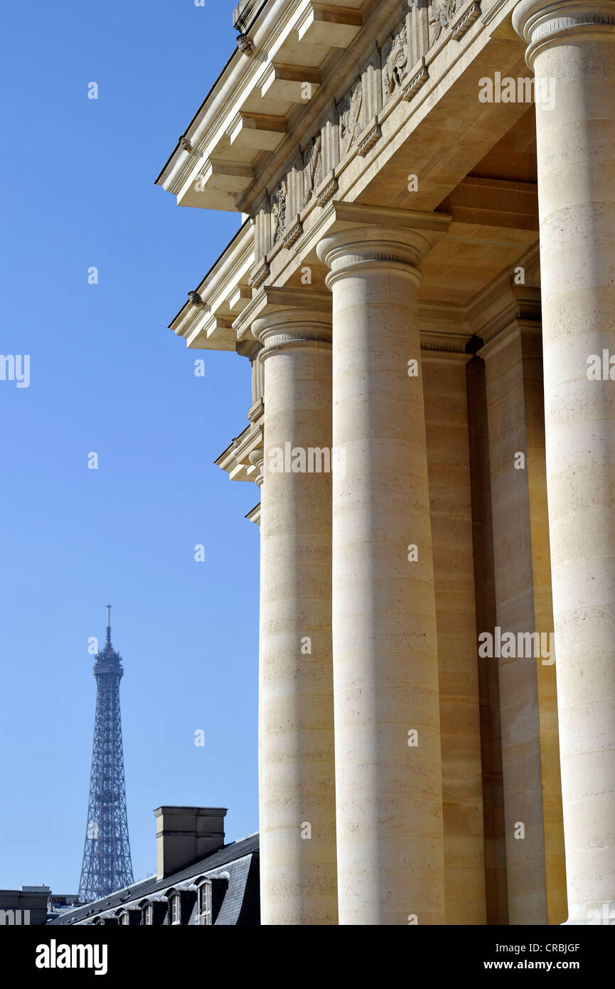 View from the entrance to the Eiffel Tower or Tour Eiffe, Dome des ...