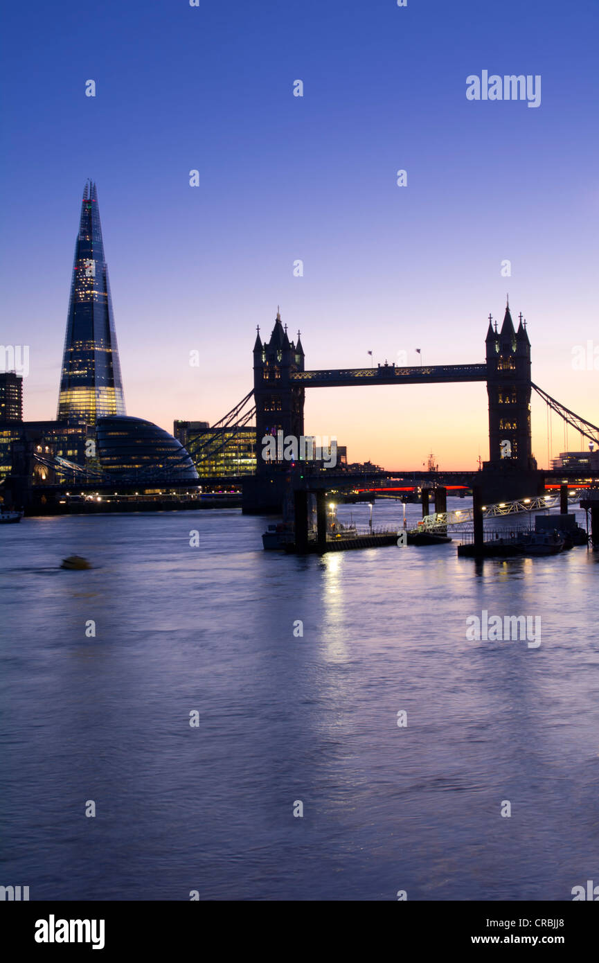 UK, England, London, Shard with Tower Bridge Stock Photo - Alamy