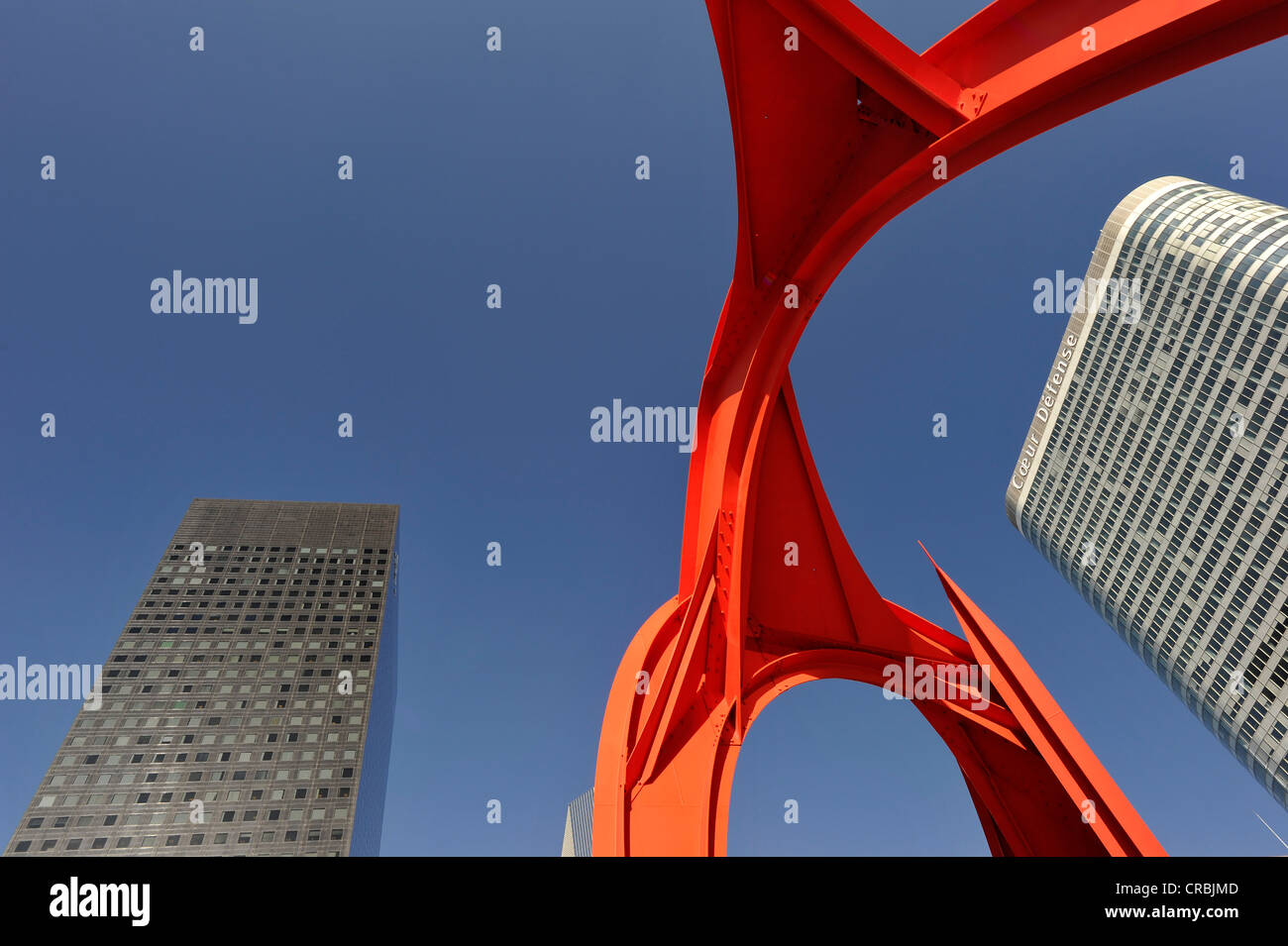 Red sculpture by Alexander Calder, Tour Areva, former Tour FIAT and ...