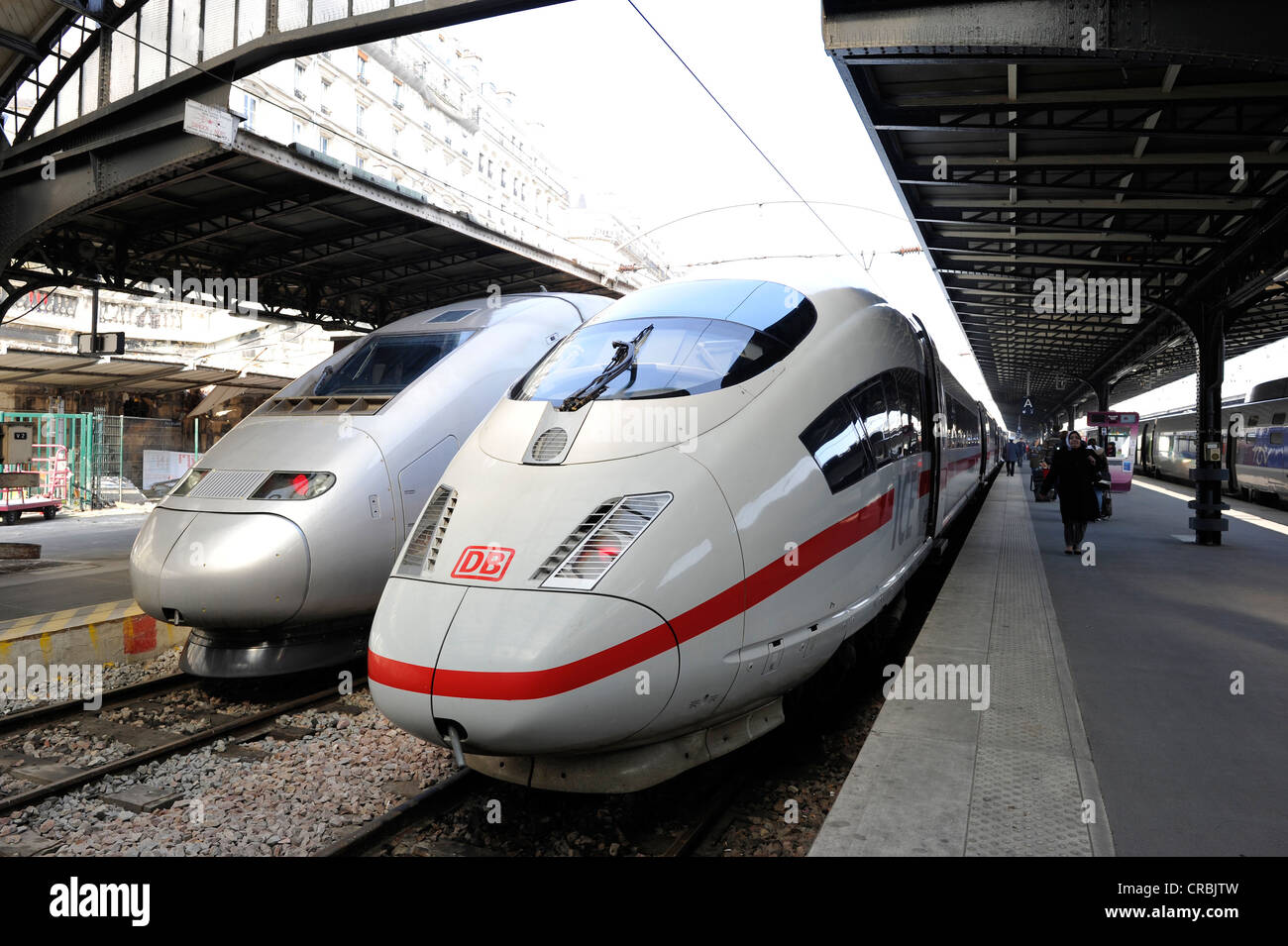French TGV and German ICE high-speed trains at Gare de l'Est, Paris ...