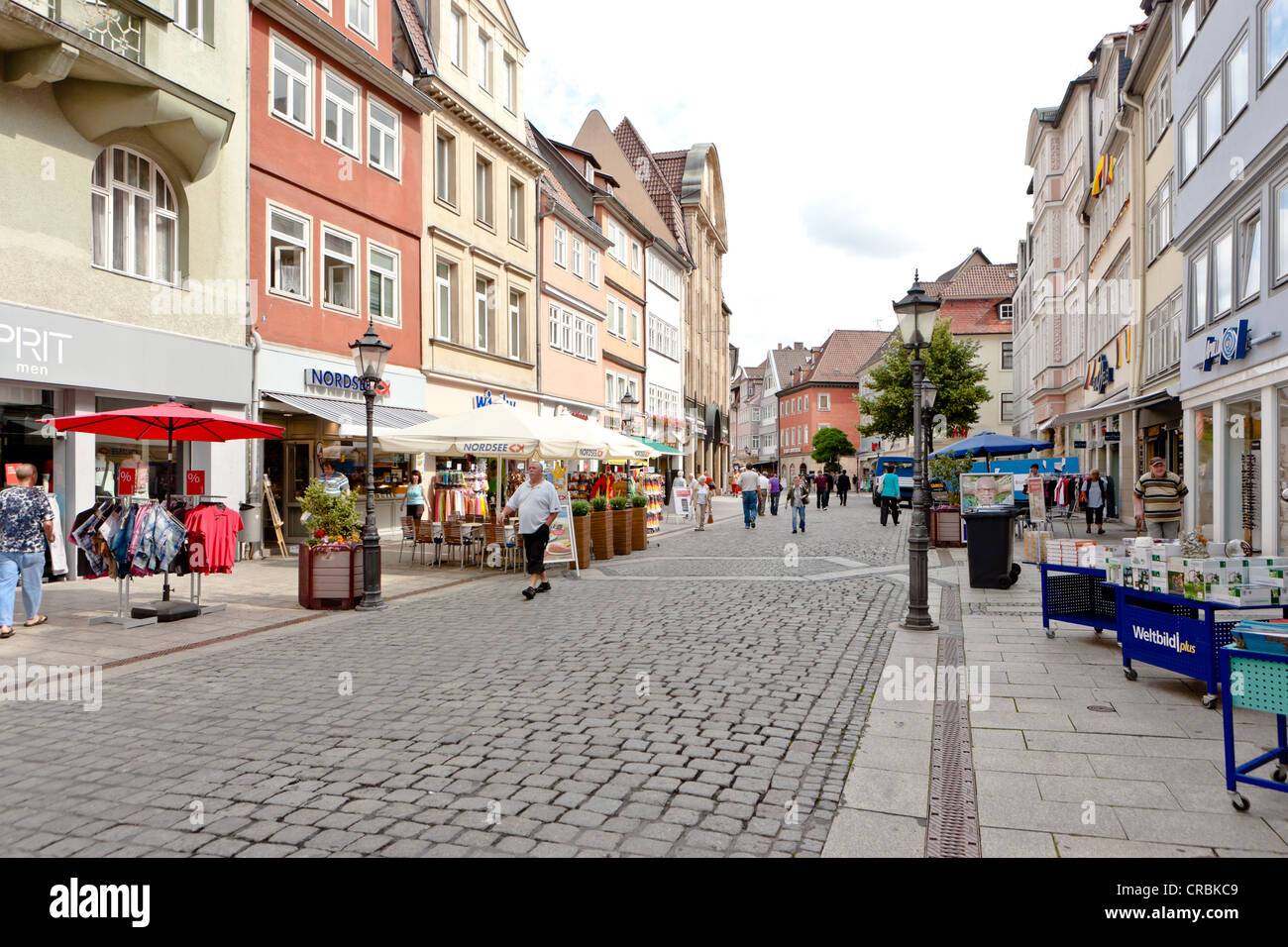 Shopping street, Spitalgasse street, Coburg, Upper Franconia, Bavaria ...