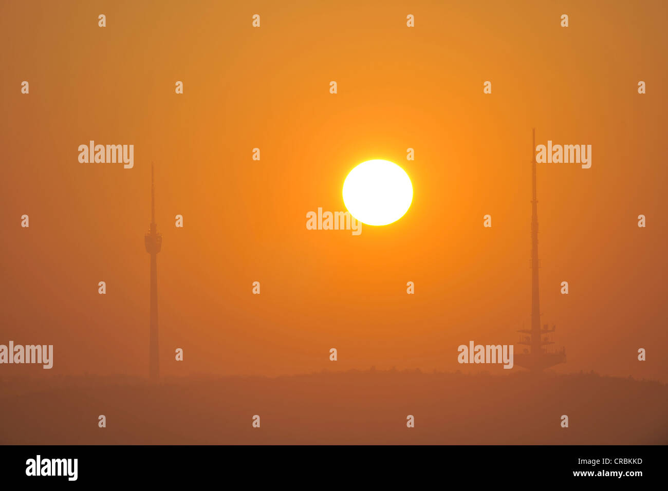 Telecommunications towers at sunset hi-res stock photography and images ...