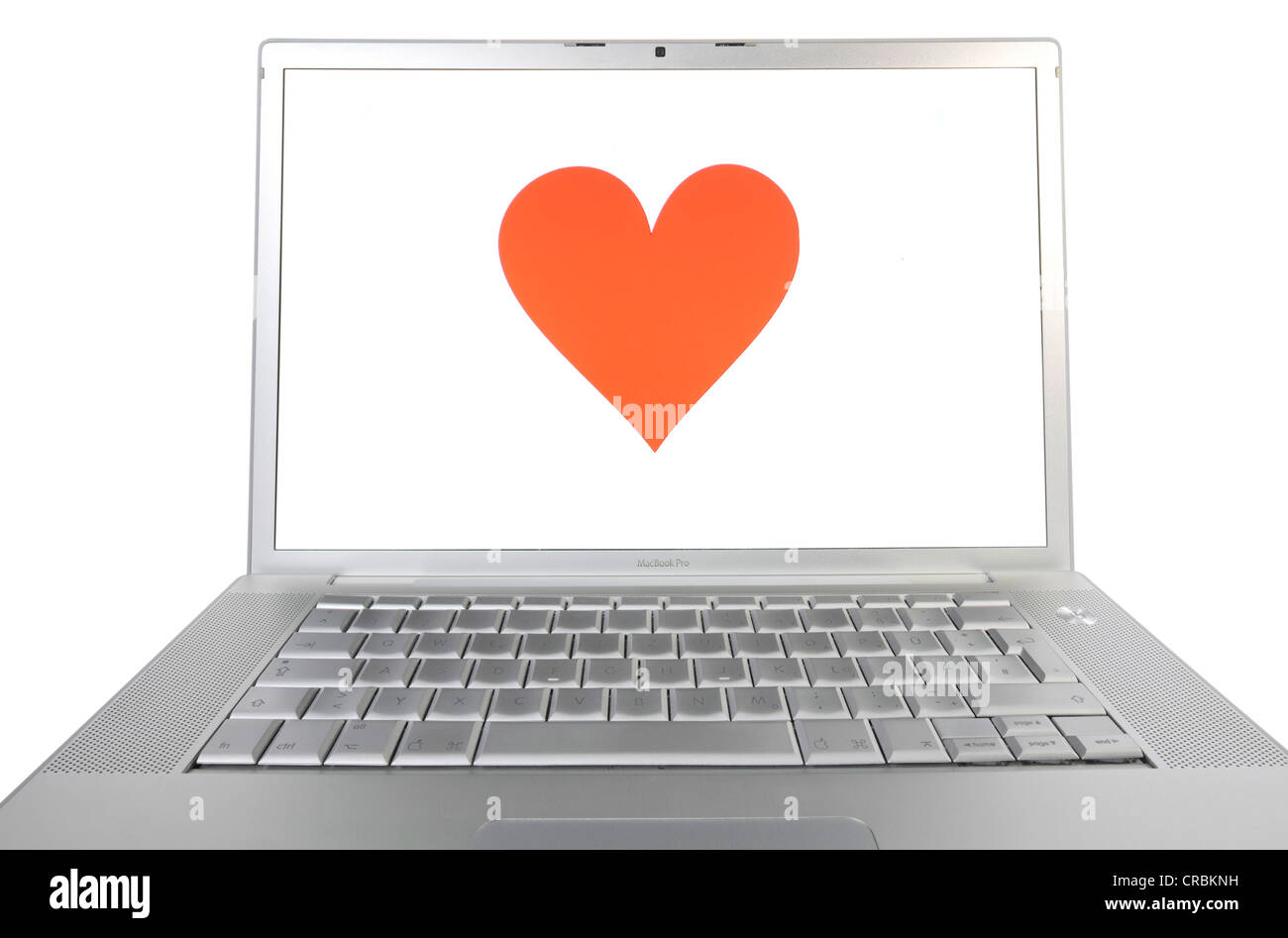 Heart displayed on the screen of an Apple MacBook Pro, symbolic image ...