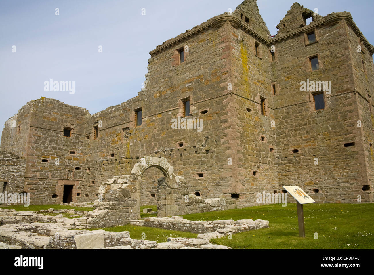 Westray Orkney Island Scotland UK Noltland Castle ruins a fortress ...