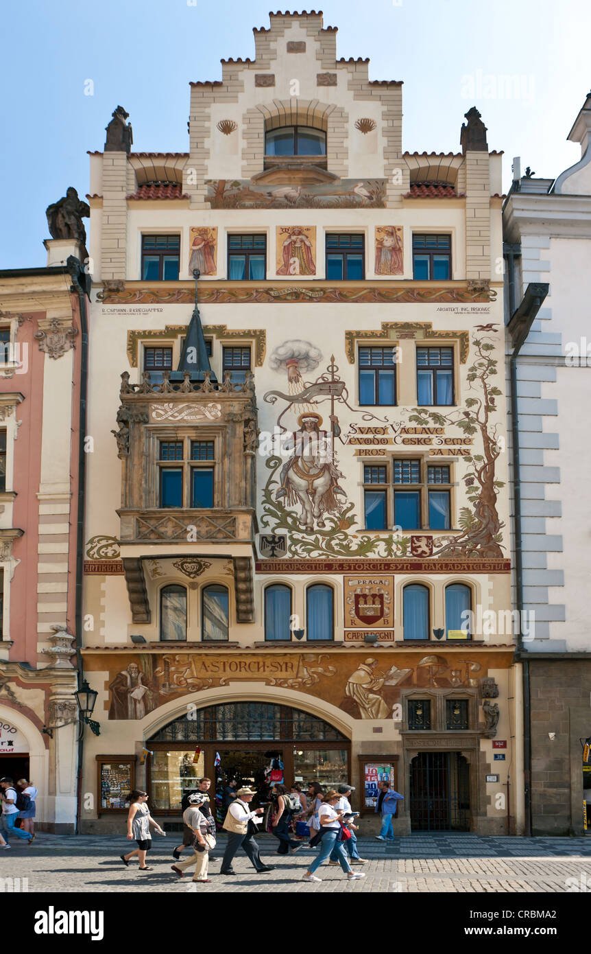 Magnificent building on the Old Town Square, Prague, Czech Republic ...