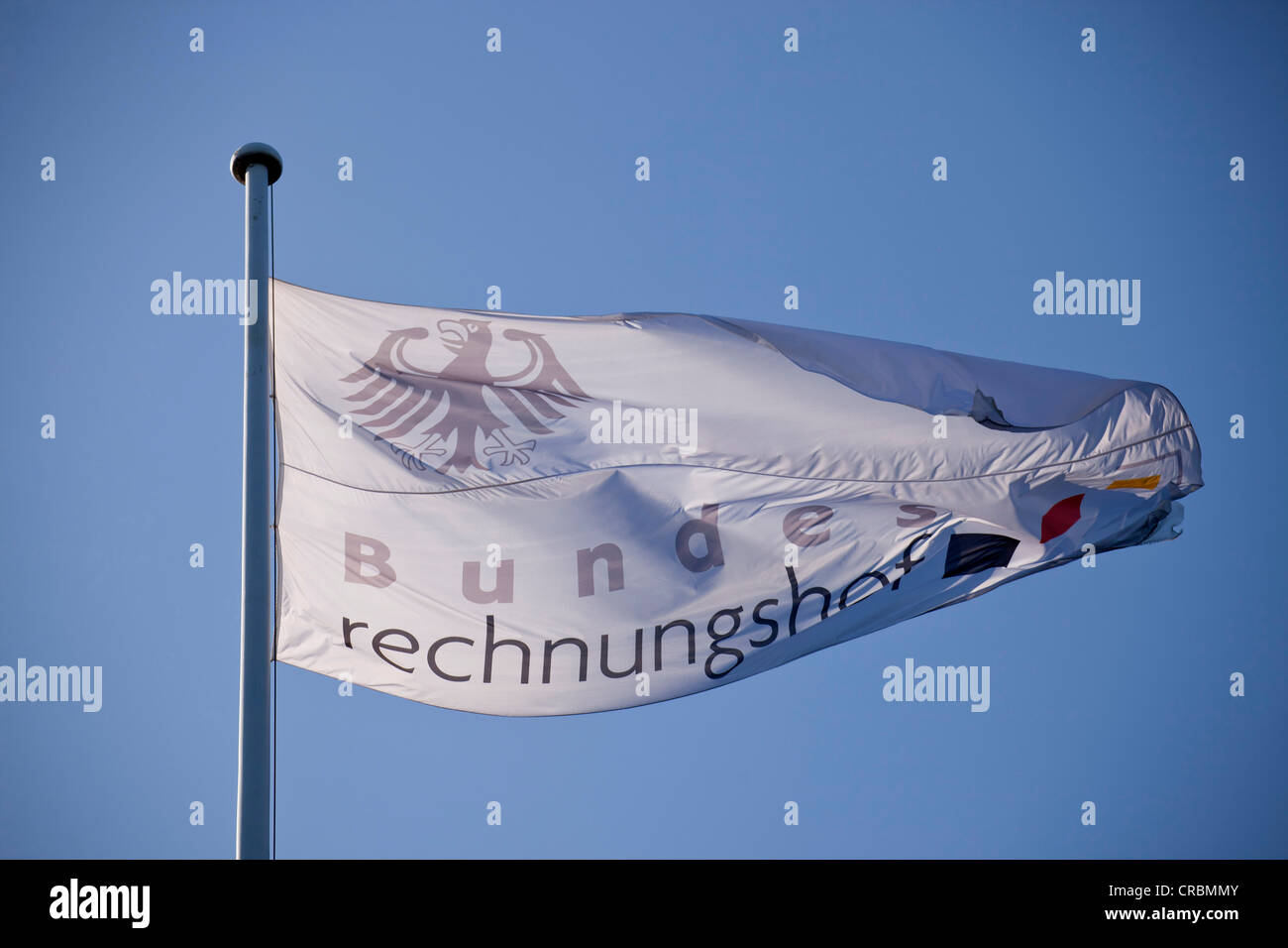 Flag of the German Federal Audit Office in Bonn, North Rhine-Westphalia ...