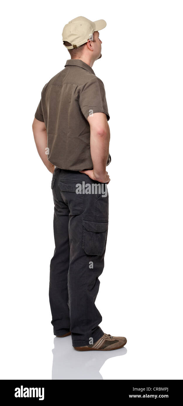 man back view on white background Stock Photo - Alamy
