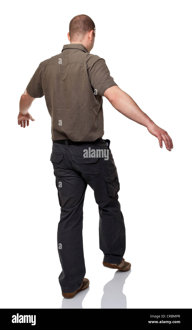 Man walking back on Cut Out Stock Images & Pictures - Alamy