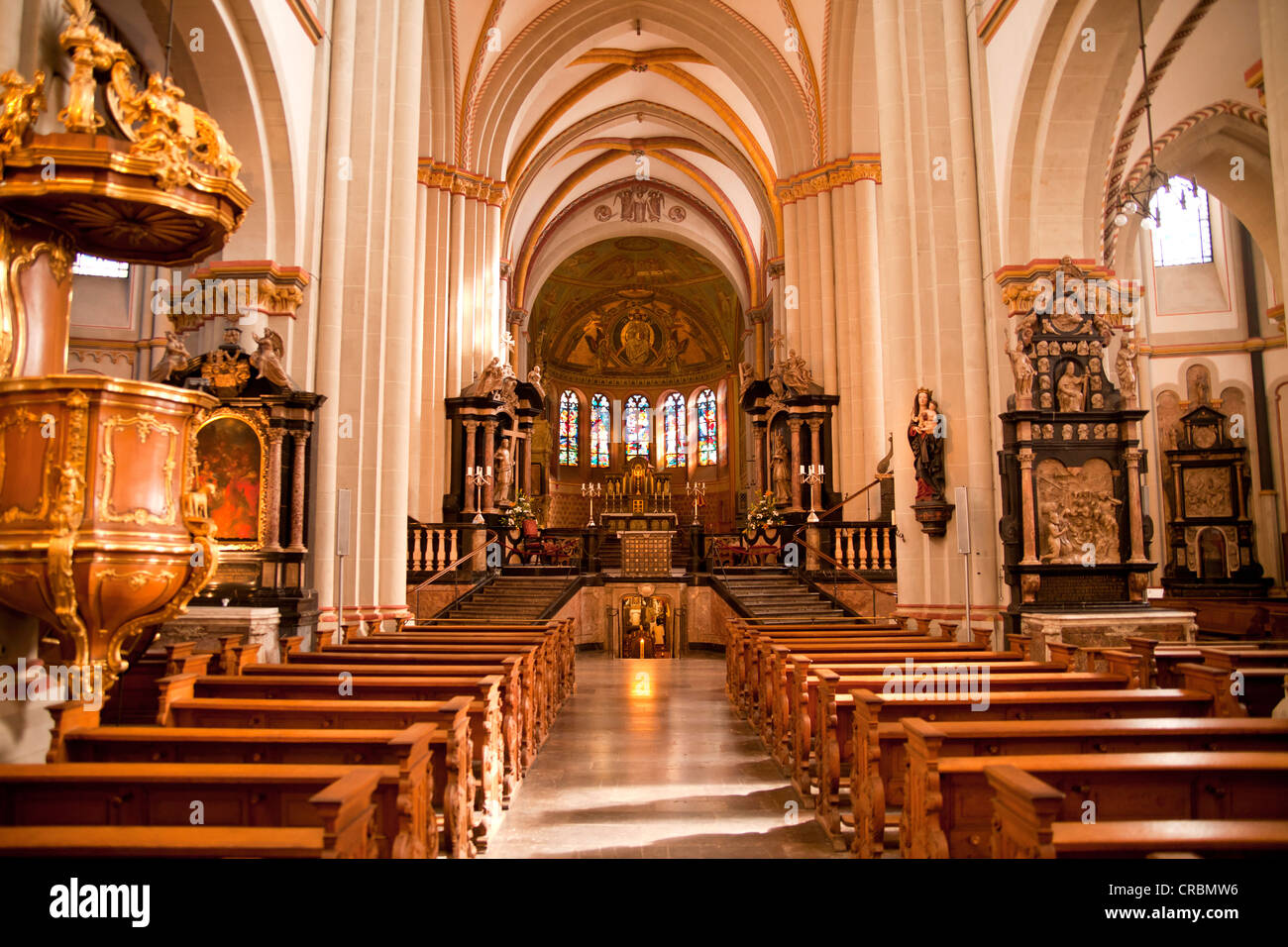 Interior view of the Bonn Minster, Bonn, North Rhine-Westphalia, Germany, Europe Stock Photo - Alamy