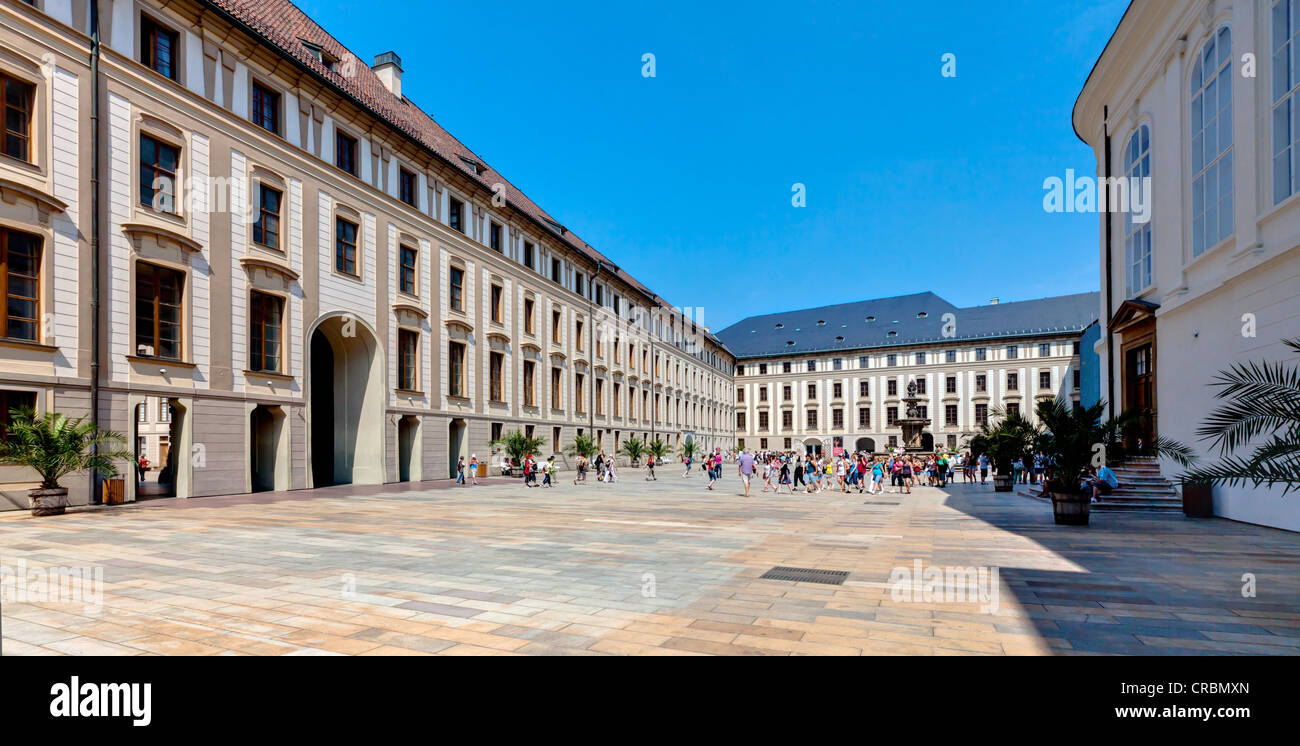 Courtyard in the New Royal Palace, Prague Castle, Hradcany square ...