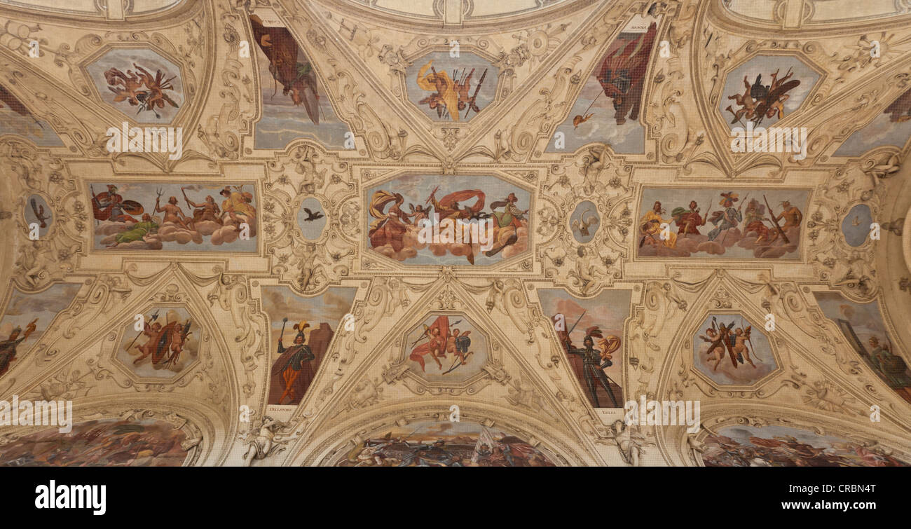 Ceiling painting in the Wallenstein Palace, old town, Prague, Czech ...
