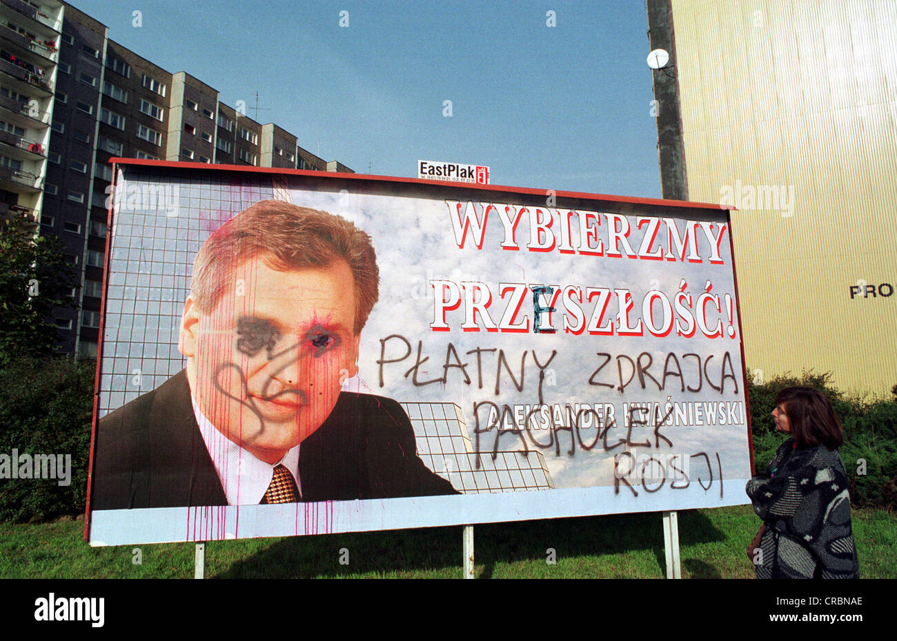 Kwasniewski election poster presidential elections in 1996 Stock Photo ...