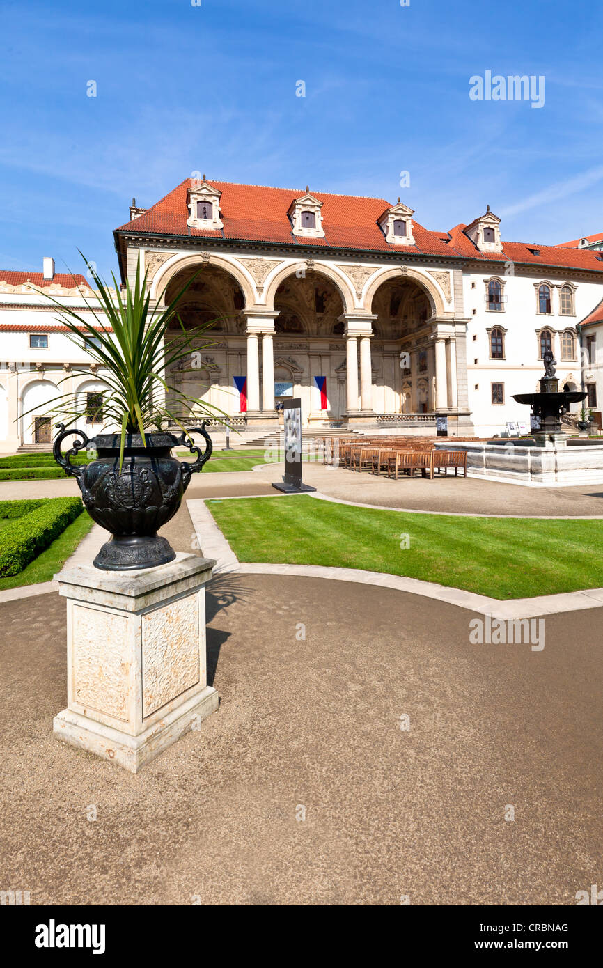 Wallenstein Palace and the castle garden, historic district, Prague ...