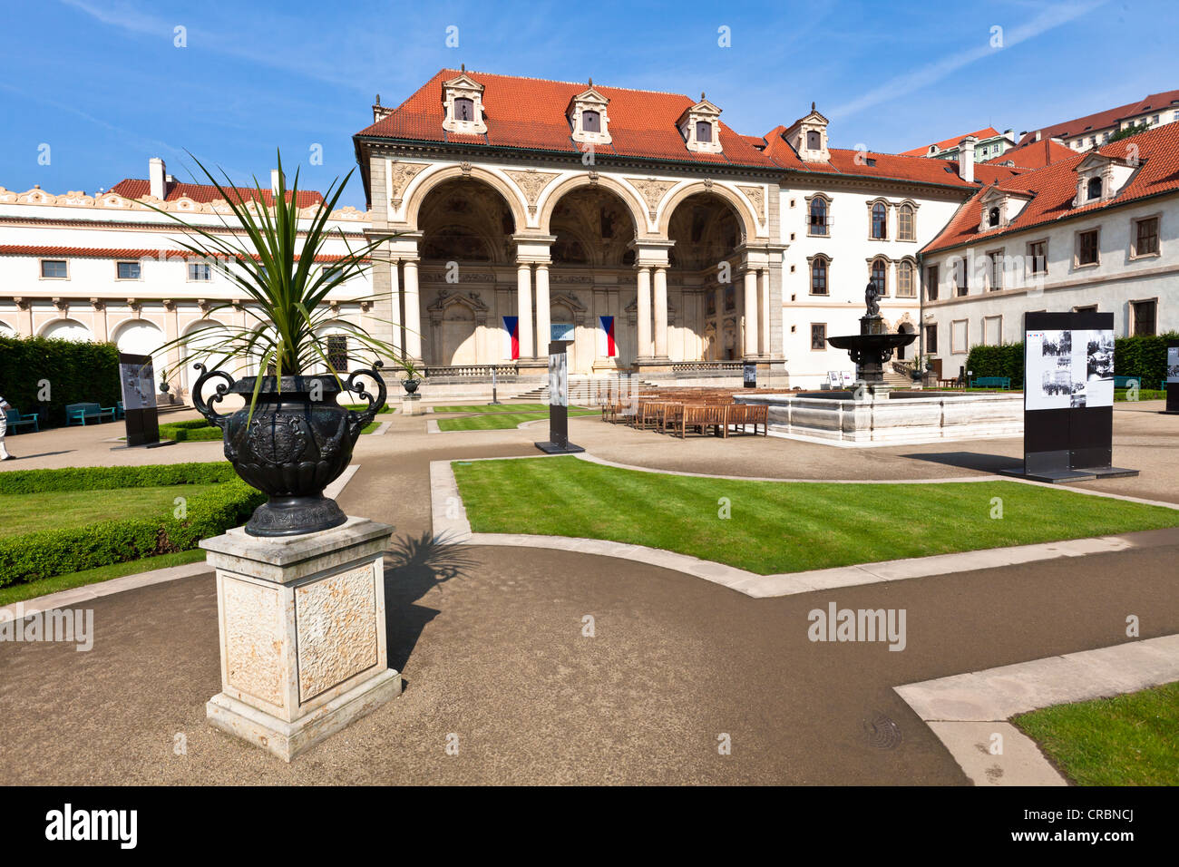 Wallenstein Palace and the castle garden, historic district, Prague ...