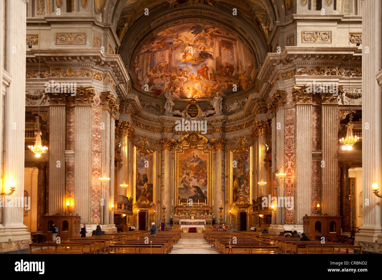 Interior and altar of the Jesuit Church of Saint Ignatius of Loyola at ...