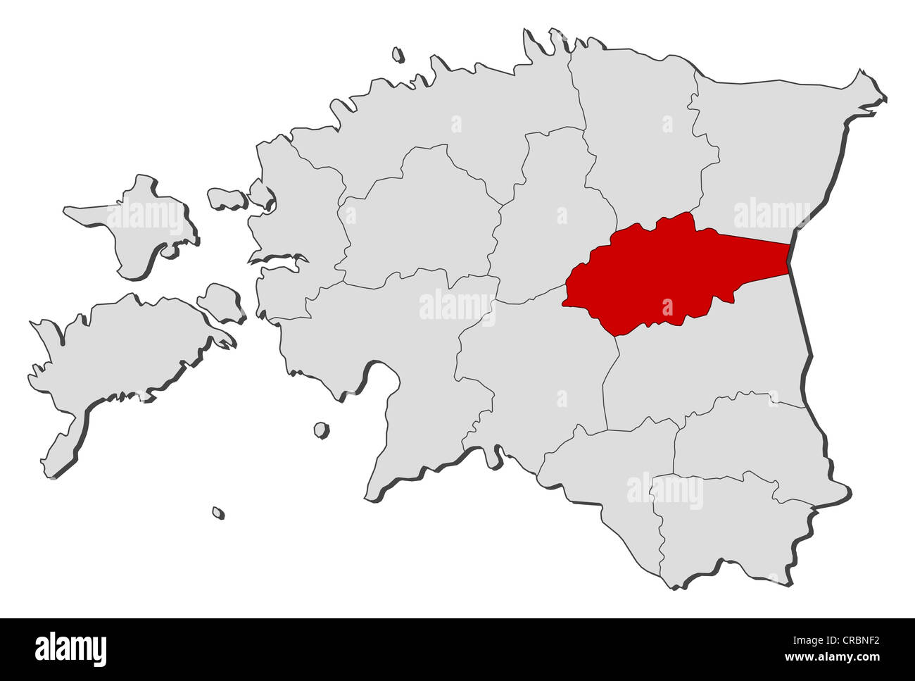 Political map of Estonia with the several counties where Jõgeva is ...