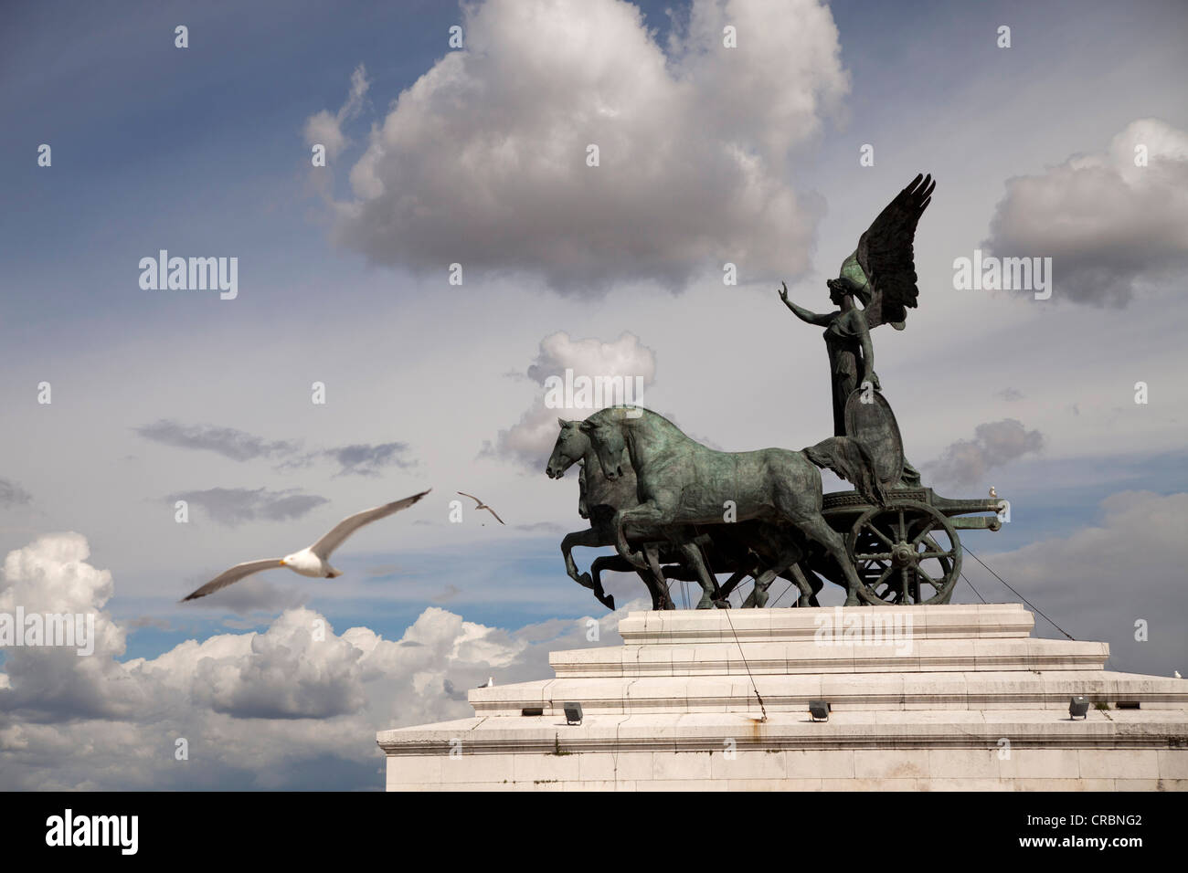 Quadriga with the Goddess of Victory on the Monumento Vittorio Emanuele ...