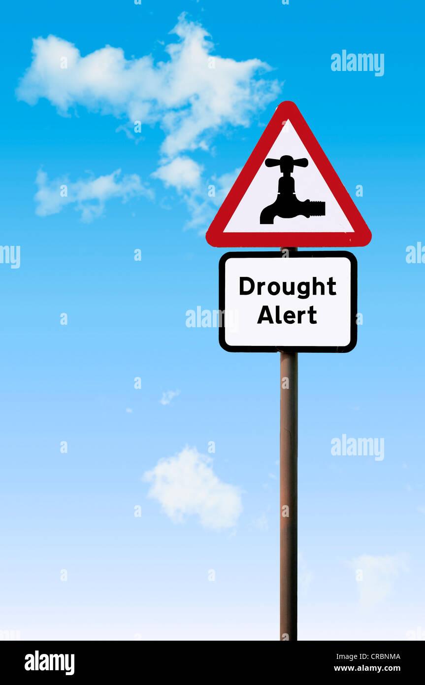 Road sign warning of drought Stock Photo - Alamy