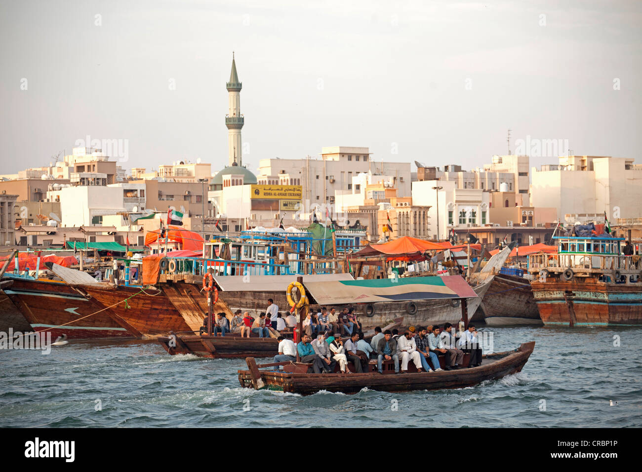 Abra, a traditional Arabian passenger ferry, Dubai Creek, Dubai, United ...