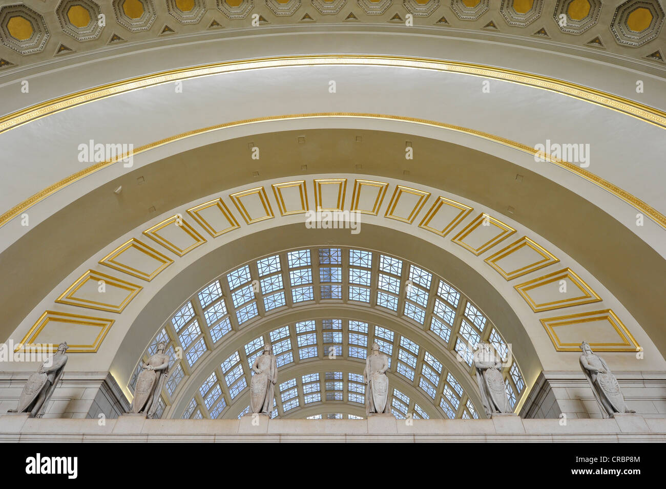 Interior view, ceiling construction, Great Main Hall, waiting room ...