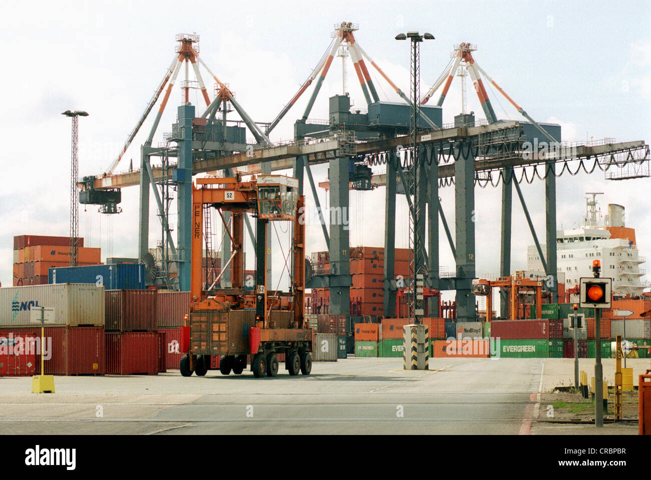 Straddle carriers in Bremerhaven container terminal Stock Photo - Alamy