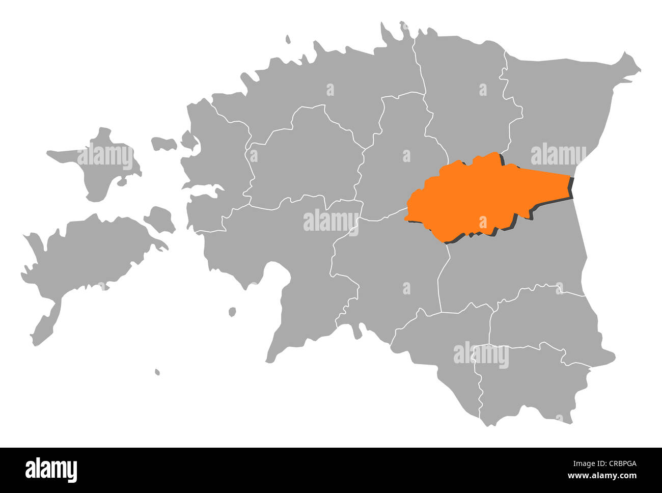 Political map of Estonia with the several counties where Jõgeva is ...