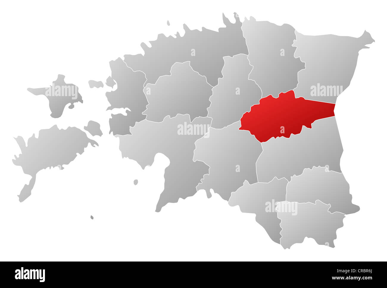 Political map of Estonia with the several counties where Jõgeva is ...