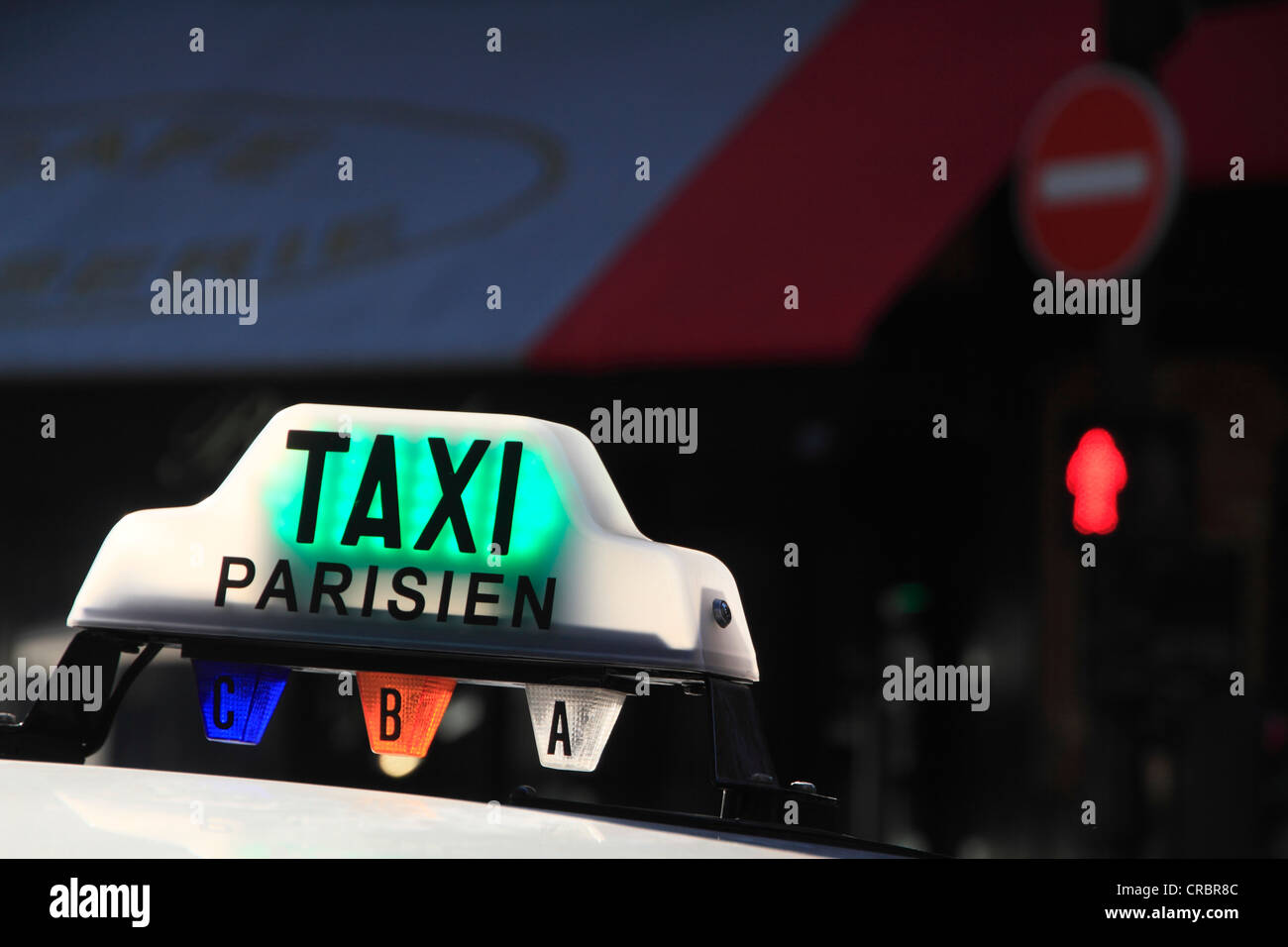 Sign of a Taxi Parisien, Paris, France, Europe Stock Photo - Alamy