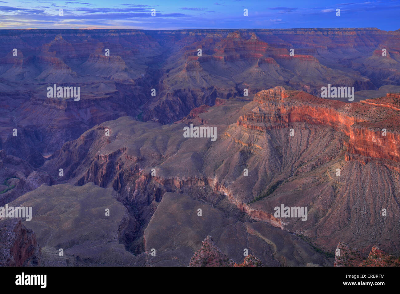 View of Colorado at sunset from Yavapai Point, Bright Angel Canyon ...