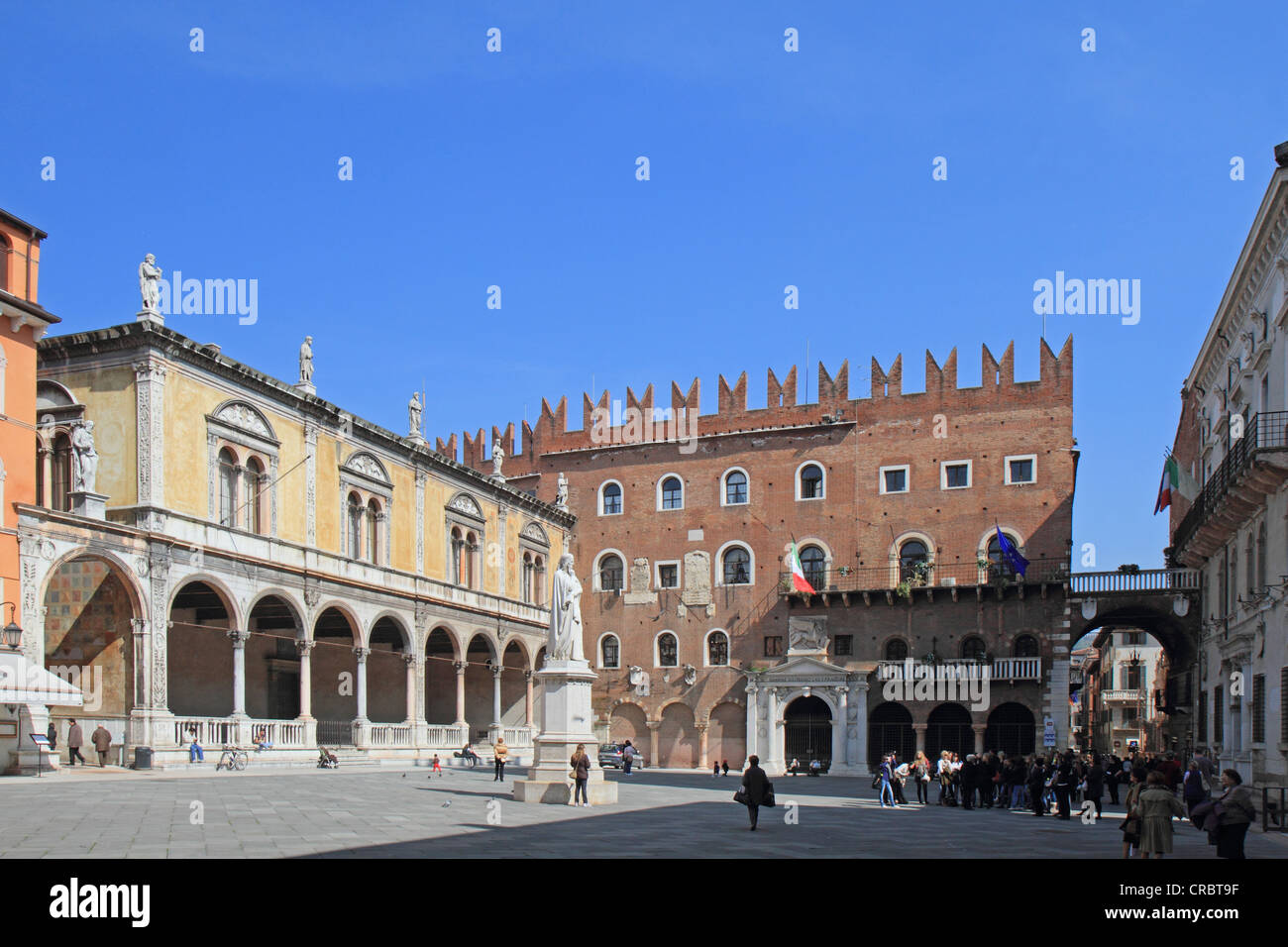 Piazza dei Signori square with the historic town hall, the Cangrande ...