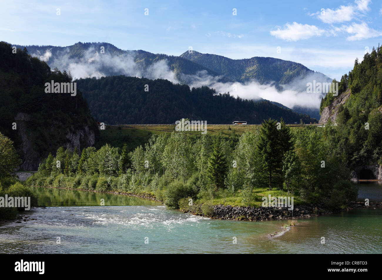 Isar River and Sylvenstein Dam, municipality of Lenggries, Isarwinkel ...