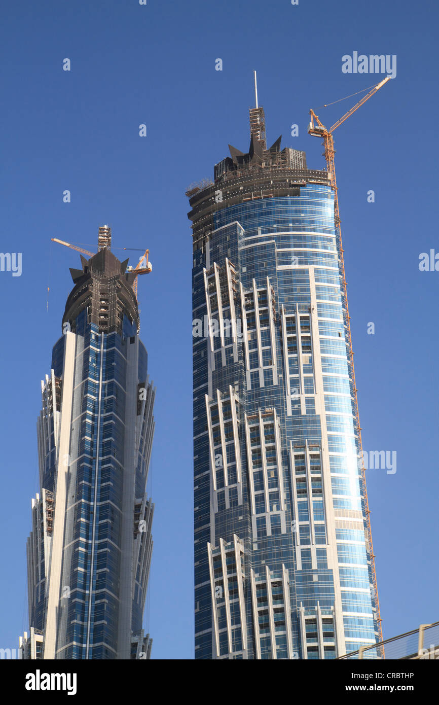 Skyscrapers under construction, Business Bay, Dubai, United Arab ...