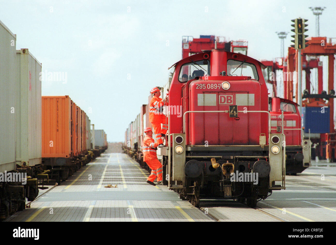 DB locomotive Cargo Container Terminal Bremerhaven Stock Photo - Alamy