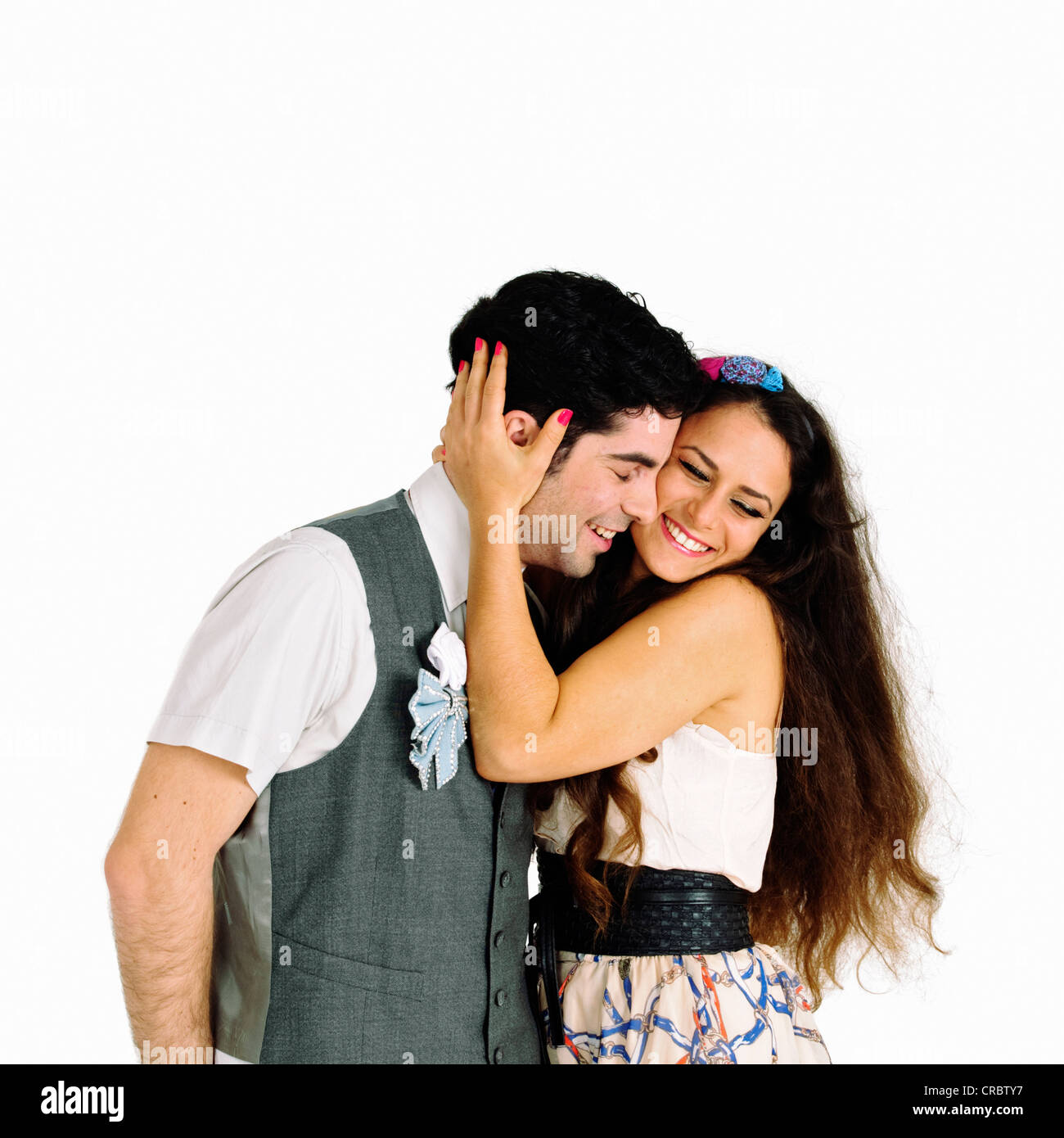 Smiling couple hugging Stock Photo - Alamy