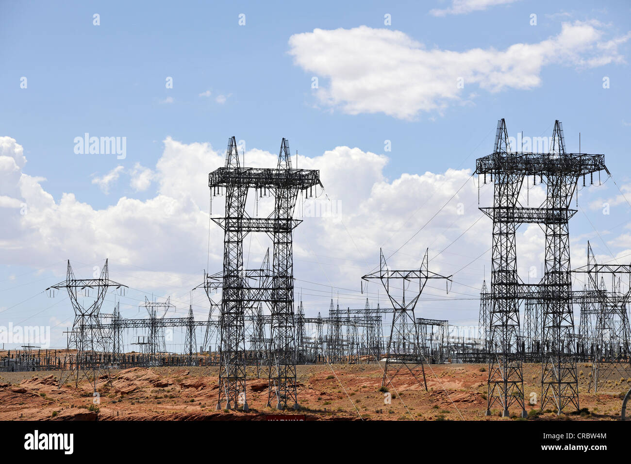 Power poles on the Glen Canyon Dam, Page, Glen Canyon National ...