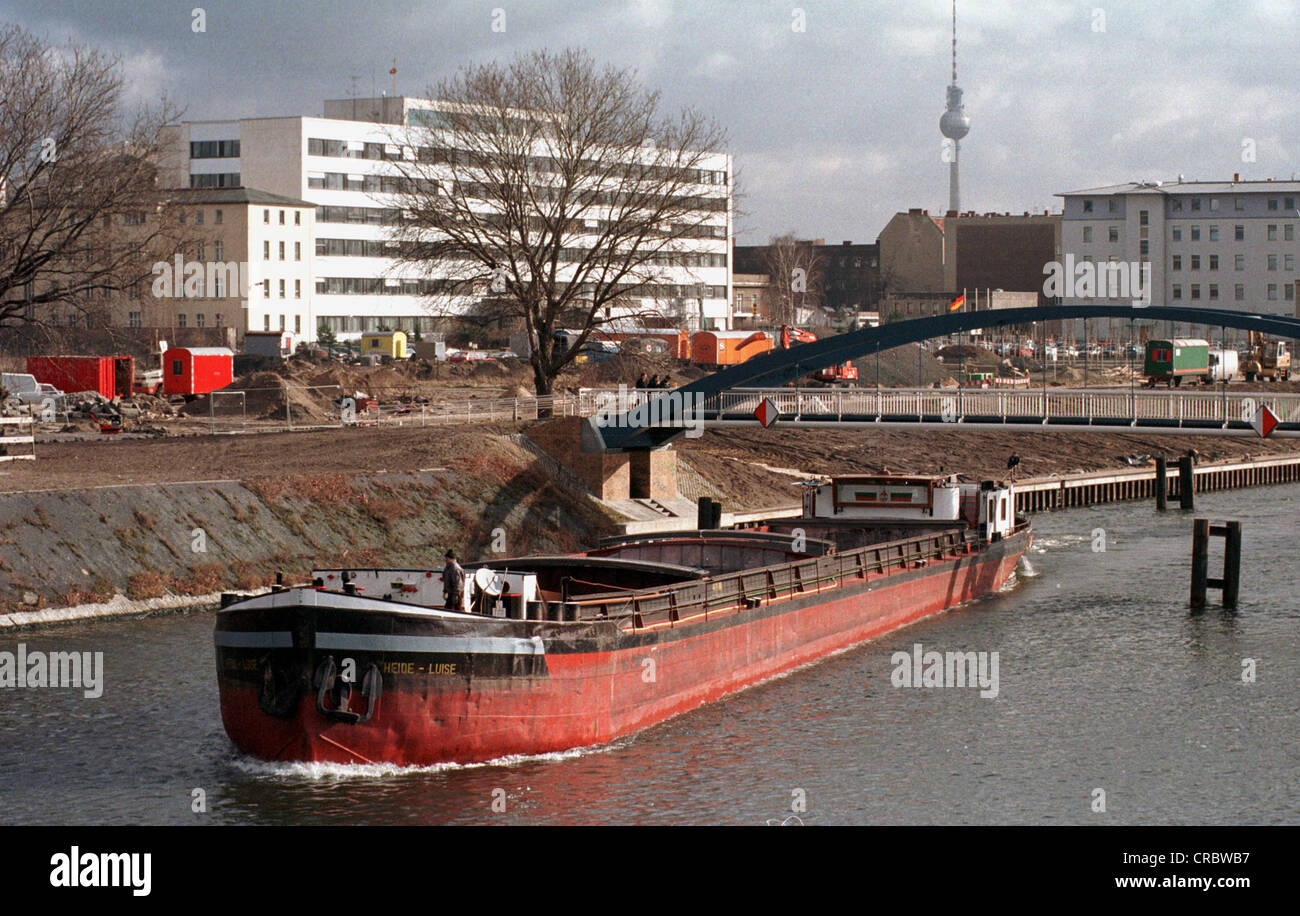 Barge on a canal in Berlin, Germany Stock Photo - Alamy