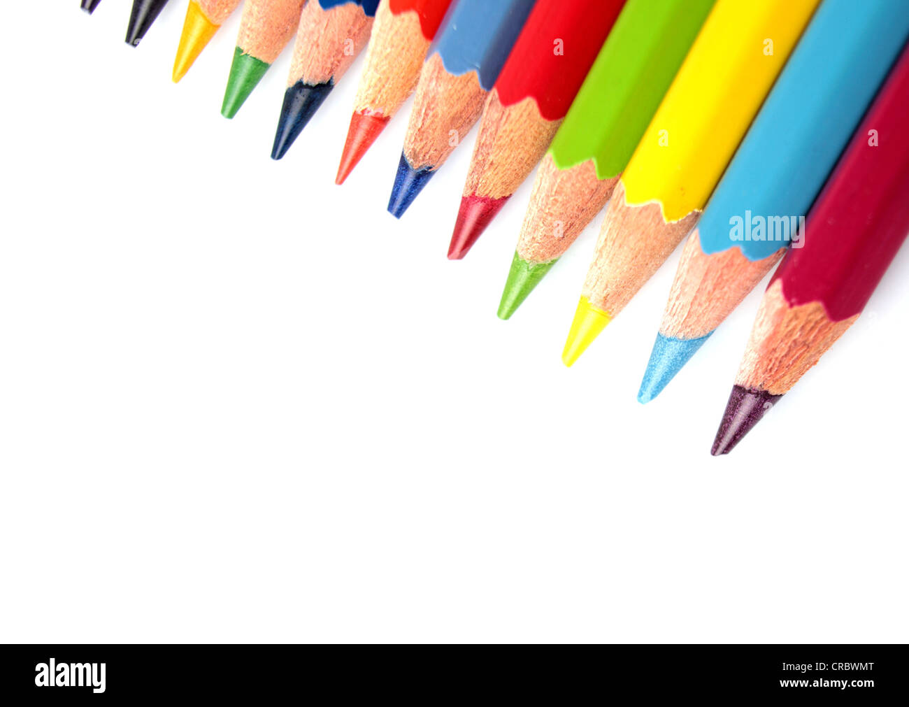 color pencils close-up isolated on white background Stock Photo - Alamy