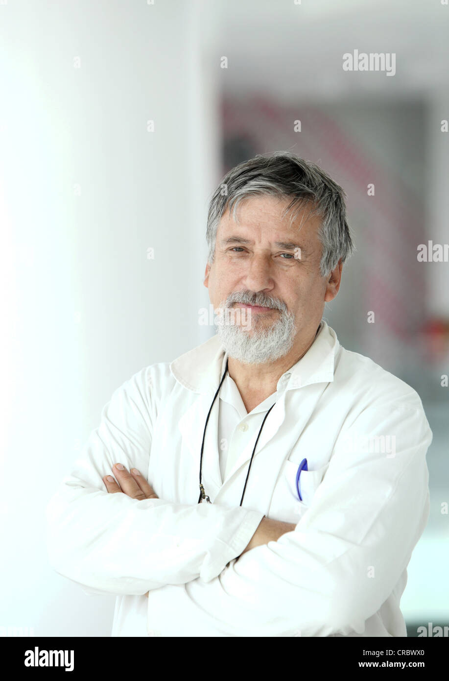 Renowned scientist/doctor in a research center/hospital looking ...