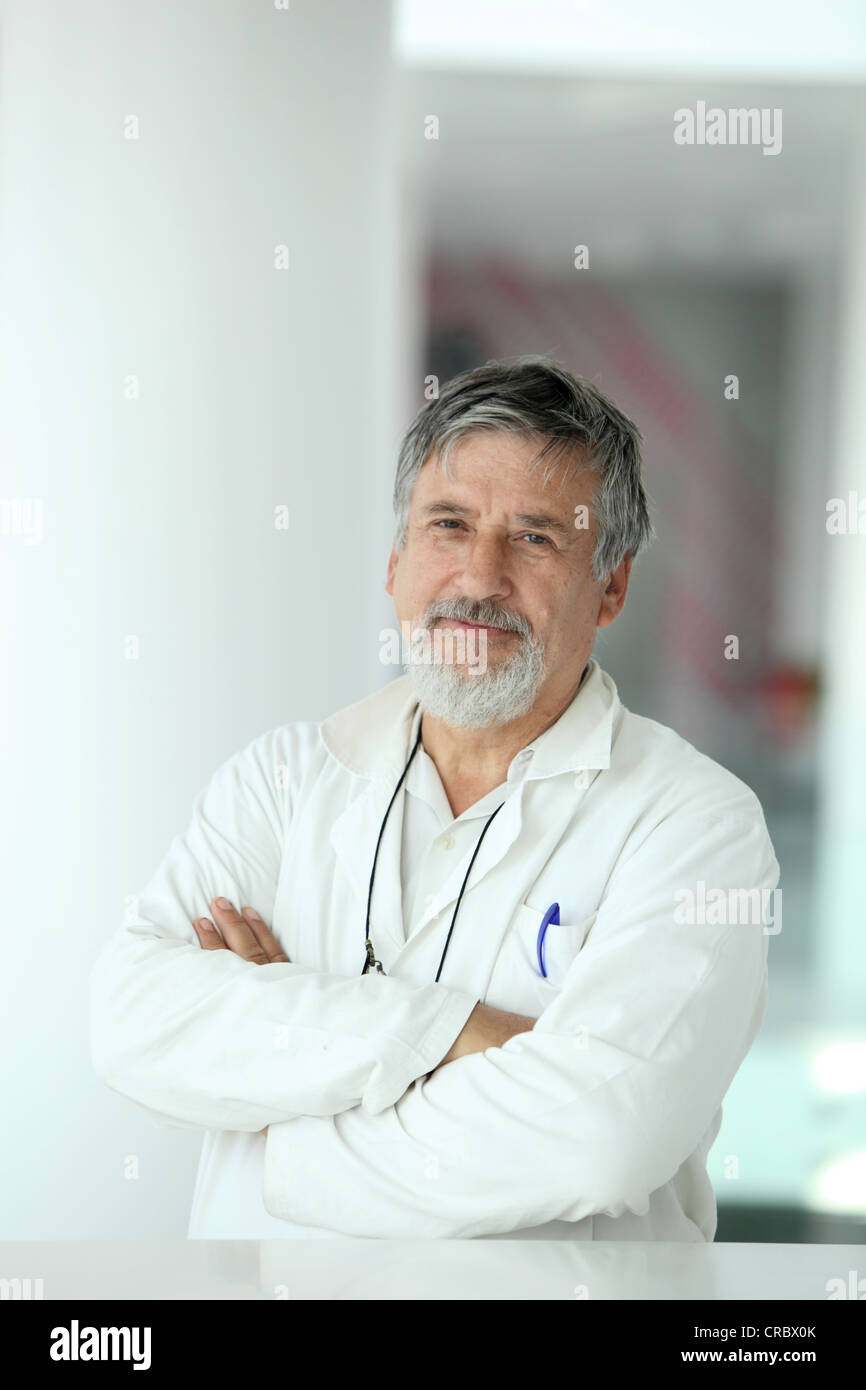 Renowned scientist/doctor in a research center/hospital looking ...