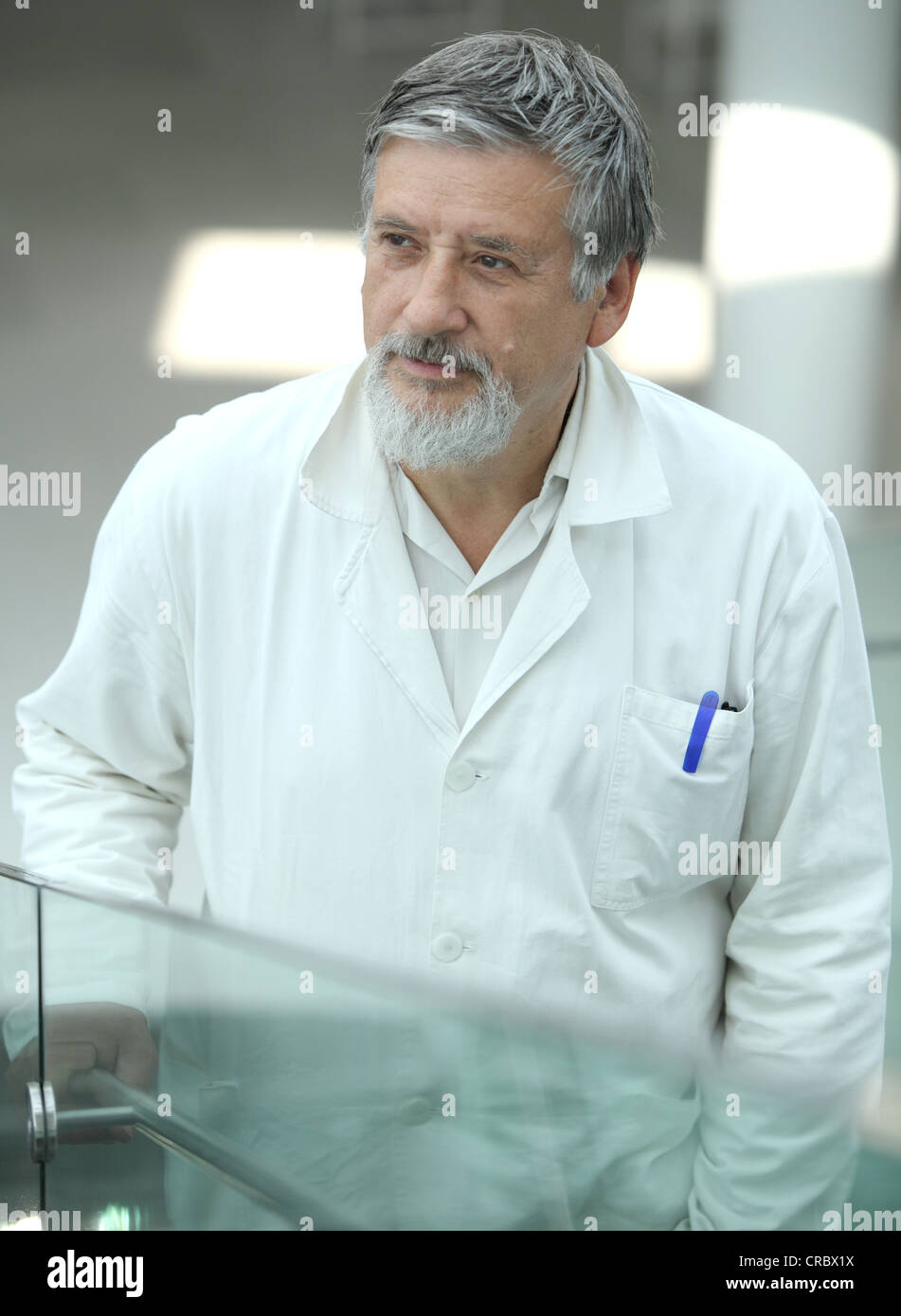 Renowned scientist/doctor in a research center/hospital looking ...