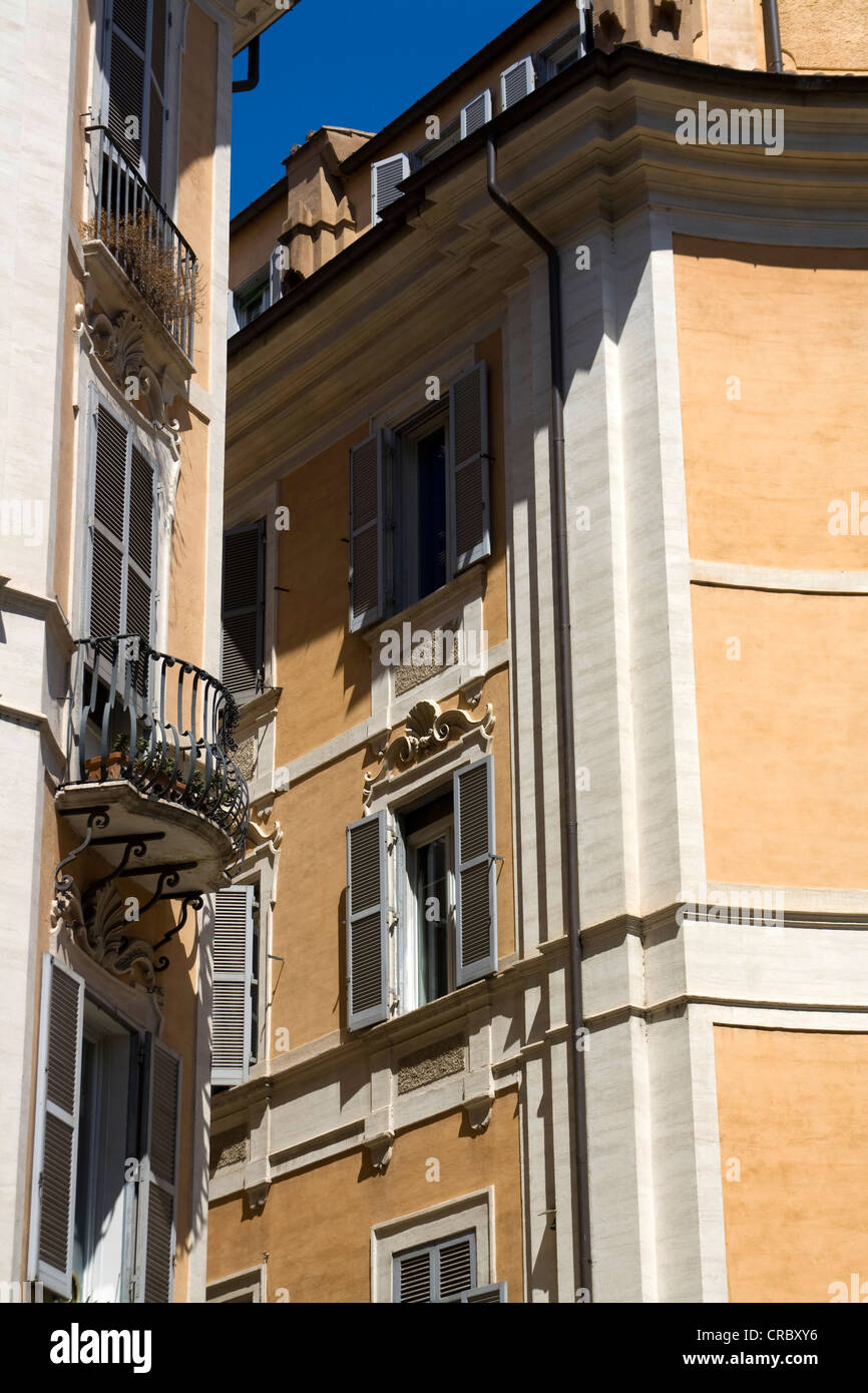 Windows and balcony in Rome Italy Stock Photo - Alamy