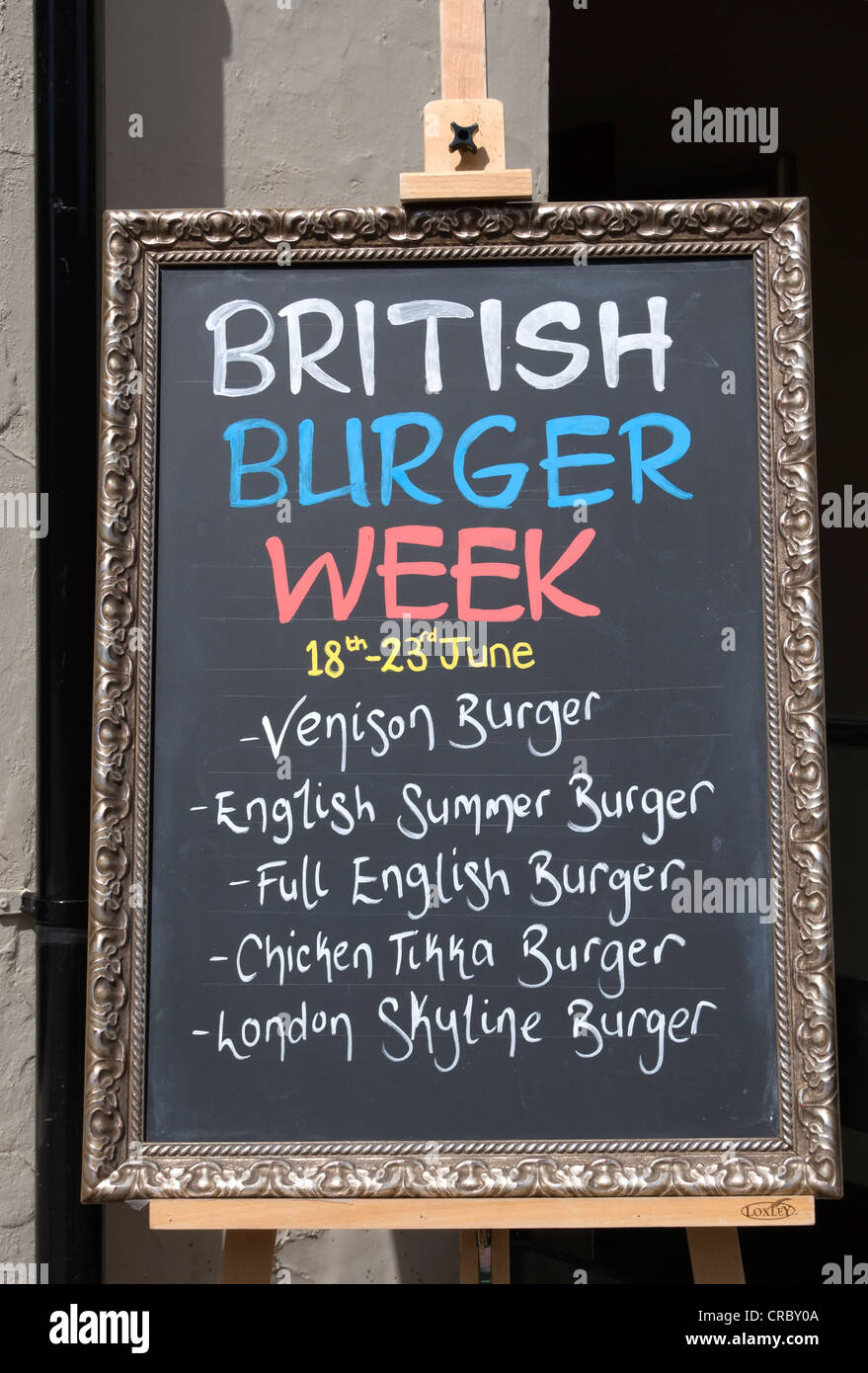 sign for a british burger week event at a pub in twickenham, england ...