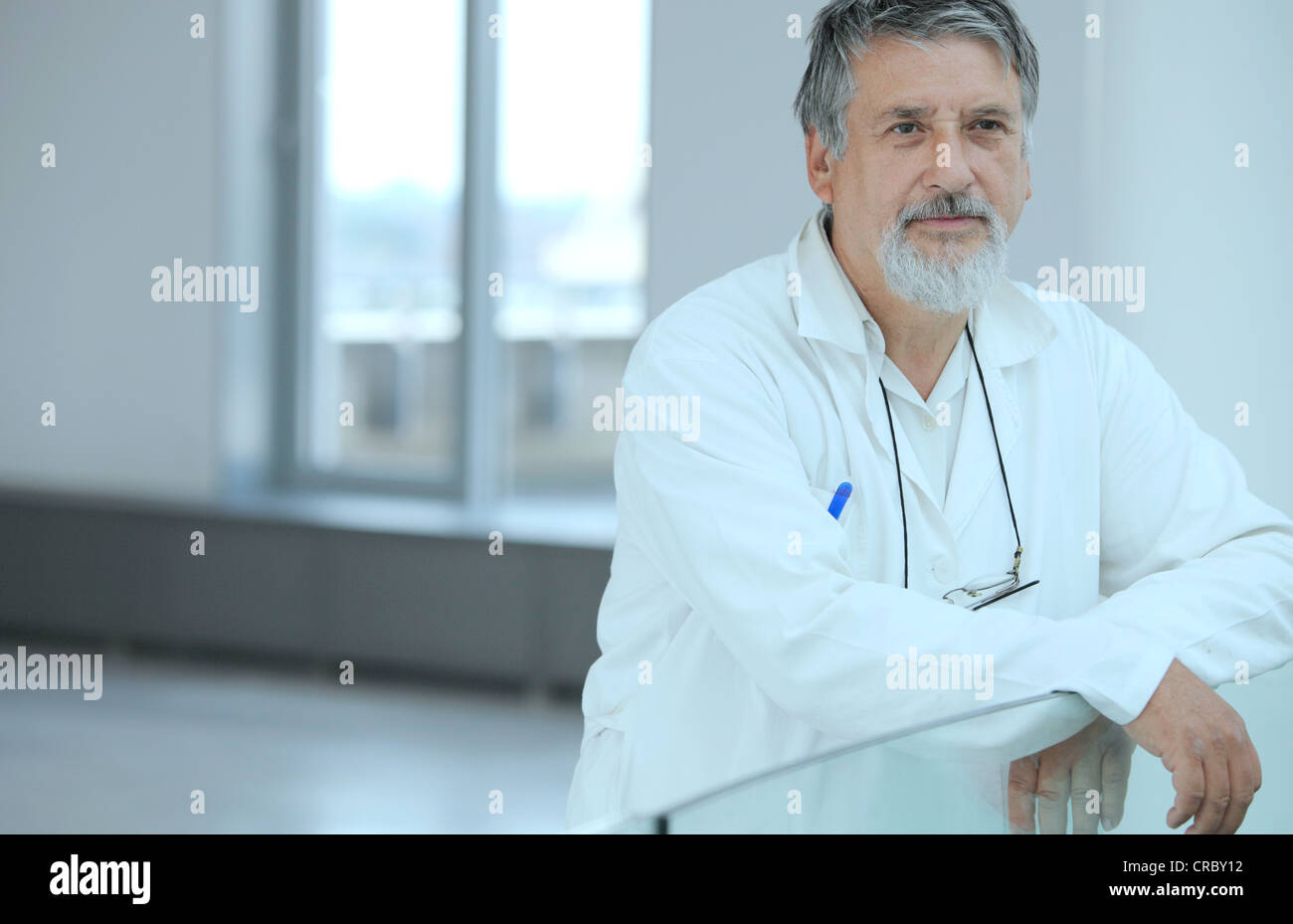 Renowned scientist/doctor in a research center/hospital looking ...